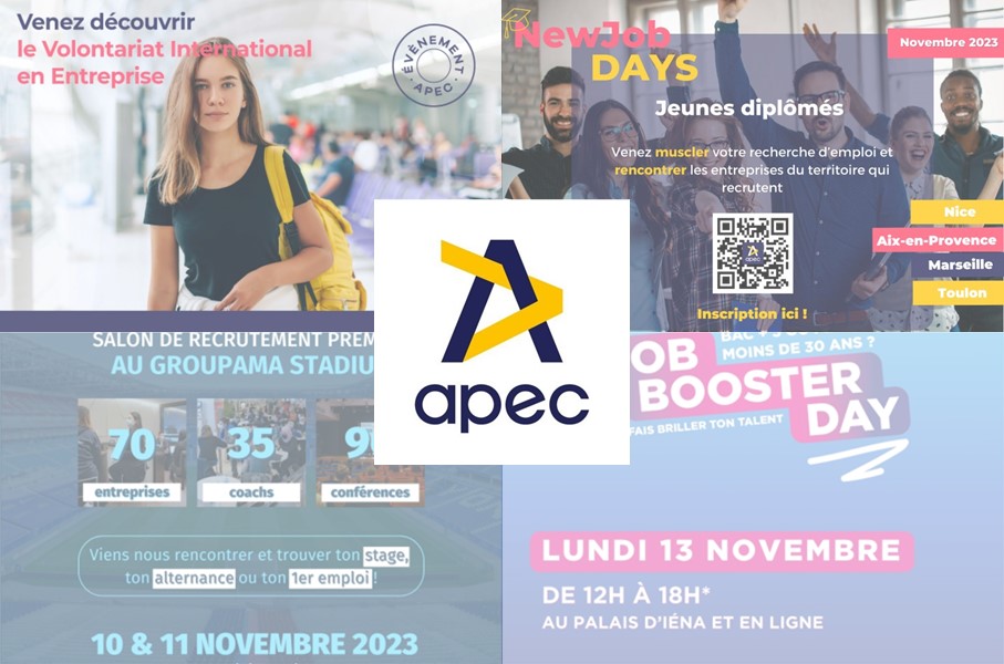 Les prochains rendez-vous de l'APEC : partir en V.I.E, Job Booster Day ...
